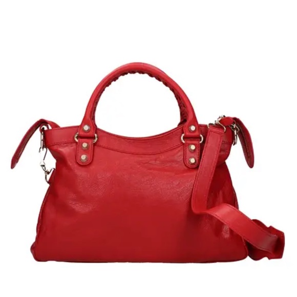 Balenciaga | Bags | Authentic Balenciaga Red Leather Classic Crossbody ...